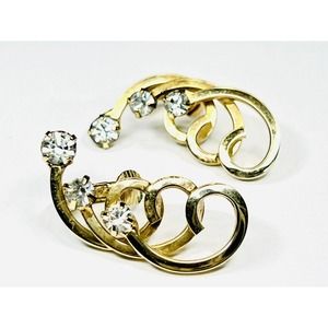 SAC | Jewelry | Vintage Sac Signed Gold Tone Three Stone Delicate Clip ...